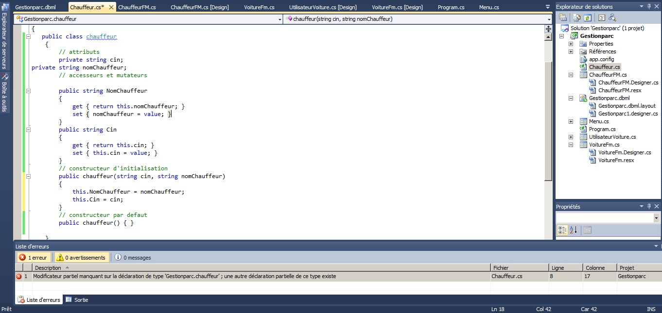 [Résolu] Linq to sql c# Classe partiel constructeur - merci d'avance par Hoffmanneww - page 1 ...