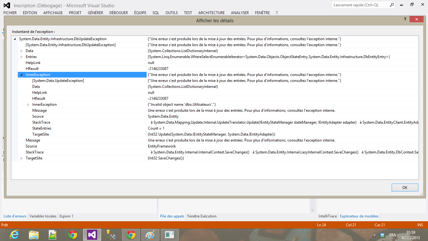 Résolu Insertion Entity Framework Using Par Resame95 Page 1 Openclassrooms