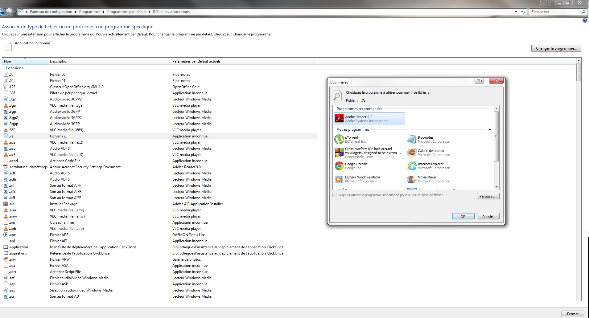 [Résolu] Association d'extension de fichier à un programme - ça ne ...