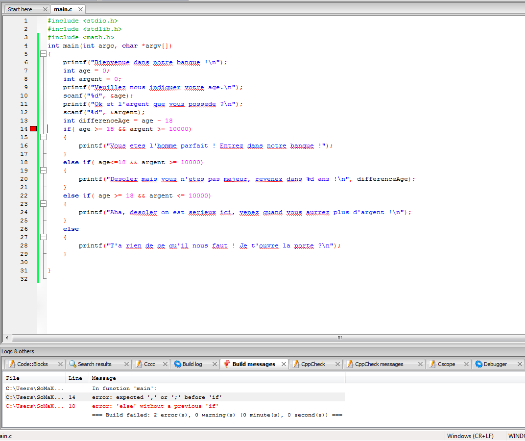 error: 'else' without a previous 'if' ??? par gmatmat238 - page 1 ...