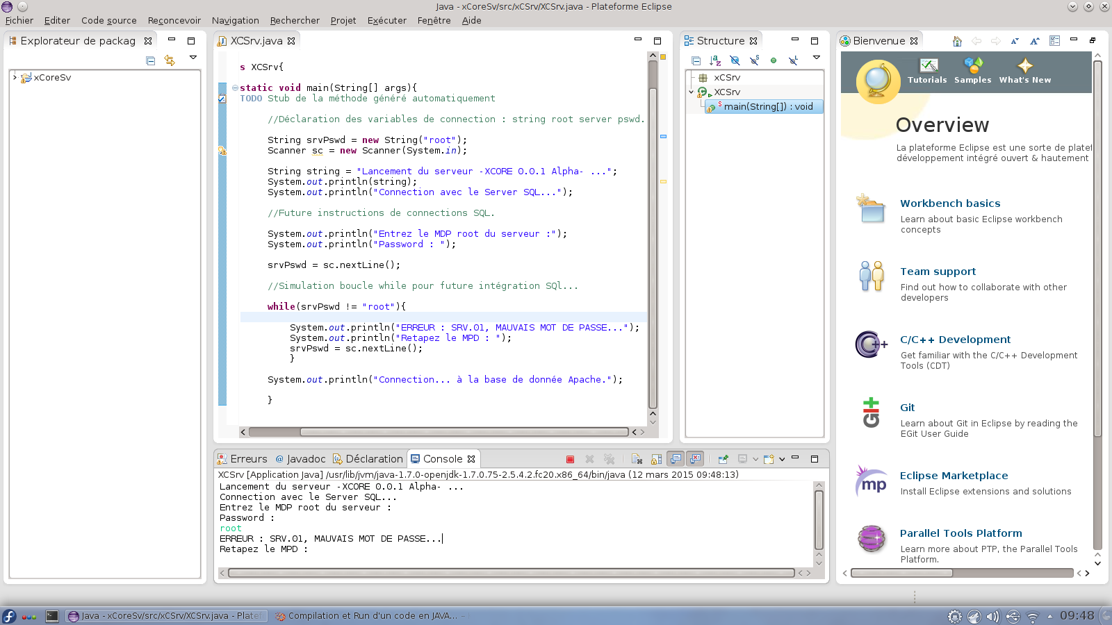 Compilation Et Run Dun Code En Java Avec Fedora Et Eclipse Par