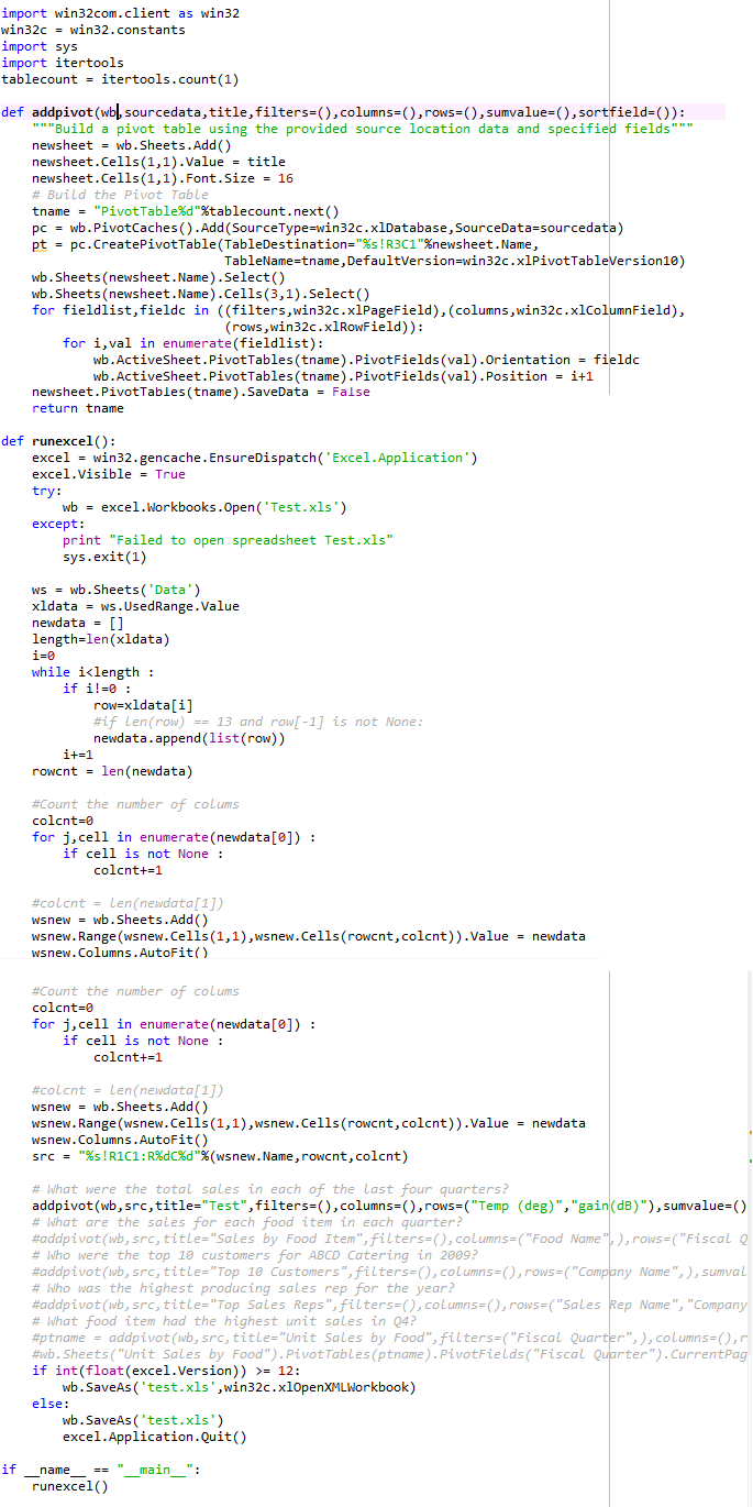 Generer un Pivot Table sur Excel avec Python par HKev68 - page 1 ...