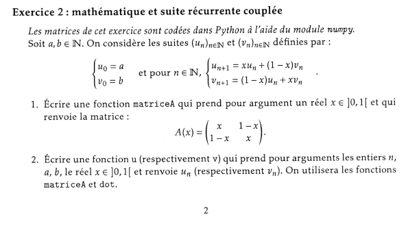 Devoir Python matrice par sdzfermat - page 1 - OpenClassrooms